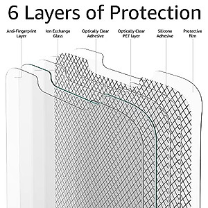 Amazon Basics Premium Smartphone Tempered Glass Screen Protector for iPhone 13, iPhone 13 Pro