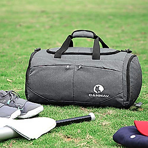 Canway Sports Gym Bag, Travel Duffel bag with Wet Pocket & Shoes Compartment for men women, 45L, Lightweight