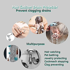 30 PCS Disposable Shower Drain Hair Catcher Mesh Stickers - Waterproof Adhesive - Easy to Use - Large 4.3 inch Shower Drain Cover Protector, Drain Hair Catchers for Shower Floor Drain Sink Strainer