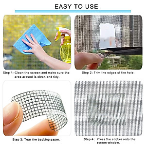 Window Screen Repair Patches,Screen Door Replacement Repair Kit,Self-Adhesive Screen Kit Fiberglass Screen Patches Mesh Repair Suitable for Repairing Holes&Tears (Grey-10Pcs, Large)