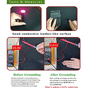 Grounding Mat, Grounding Sleep Mat Grounding Mat for Bed, 100% Conductive Carbon Leatherette Therapy mat with Cord, Grounding Sleep Mat for Earth Relieve Pain (54-71 inch)