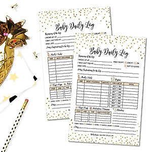 Nanny Newborn Baby or Toddler Log Tracker, Daily Schedule Feeding Food Sleep Naps Activity Diaper Change Monitor Notes for Daycare, Babysitter, Caregiver, Infants and Babies, 50 Sheet Pad