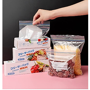 Double seal food storage bags, water proof zipper plastic bags (Medium size 18cm x 20cm) 20pcs