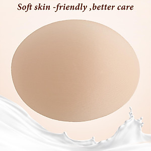 DYNWAVE 3 Pairs Women Oval Bra Pad Inserts Sponge for Swimsuits Bathing Suit Beige
