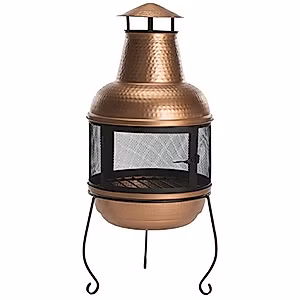 Safavieh Outdoor Collection Lima Copper and Black Chiminea