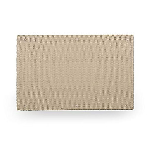 East West Furniture Valencia 5 Piece Outdoor Wicker Patio Furniture Sets Includes a Rectangle Bistro Dining Table with Glass Top and 4 Balcony Armchair with Cushion, 35x55 Inch, Cream