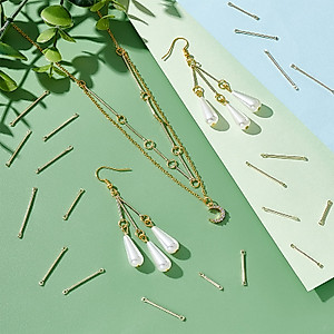 PandaHall 80pcs 14K Gold Plated Earring Links Bars Connectors, Brass 2-Hole Earring Strip Stick Golden Bar Jewelry Connector for DIY Earring Bracelet Jewelry Making Arts Crafts, 15/20/25/30mm