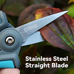 6” Gardening Scissors Hand Pruner Pruning Shear with Straight Stainless Steel Blades Trimming Hand Pruner