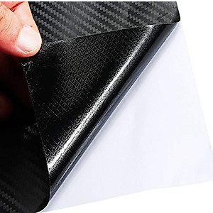 3D Black Carbon Fiber Vinyl Wraps, Car DIY Wrap Vinyl Roll Film Self-Adhesive Twill Weave Sheet Sticker with air Release Technology (1ft x 5ft)