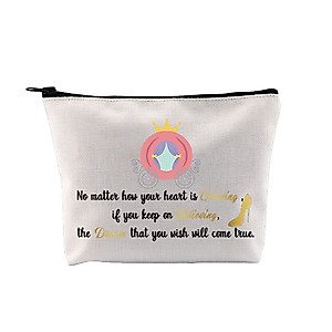 G2TUP Princess Fairy Tale Story Makeup bag Believing The Dream That You Wish Will Come True Carriage Princess Party Cosplay Gifts (Carriage Princess makeup bag)