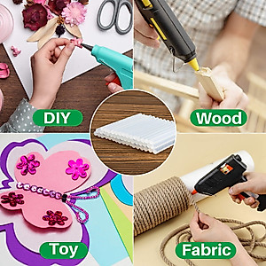 MAQIHAN 50PCS Mini Hot Glue Sticks - Mini Glue Gun Sticks, 4" Long x 0.27" Diameter, Clear Hot Glue Sticks Small for Fabric,Wood,Paper,Metal,Plastic