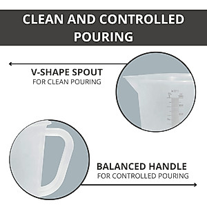 AppleTofu Appletofu Plastic Graduated Measuring and Mixing Pitcher - 2000ml Plastic Graduated Measuring Pitcher - Large Cylinder Graduated Measuring Container with Handle and Pour Spout - 2 Liter