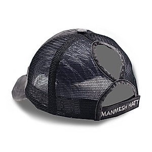 MANMESH HATT Embroidered Wifey Ponytail Hat Vintage Washed Adjustable Denim Baseball Cap for Women