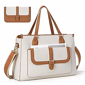 Missnine Laptop Bag with Removable Purse 15.6 inch Computer Bag Leather Briefcase for Women Work Bag Set Large Laptop Tote Bag for Office, Business