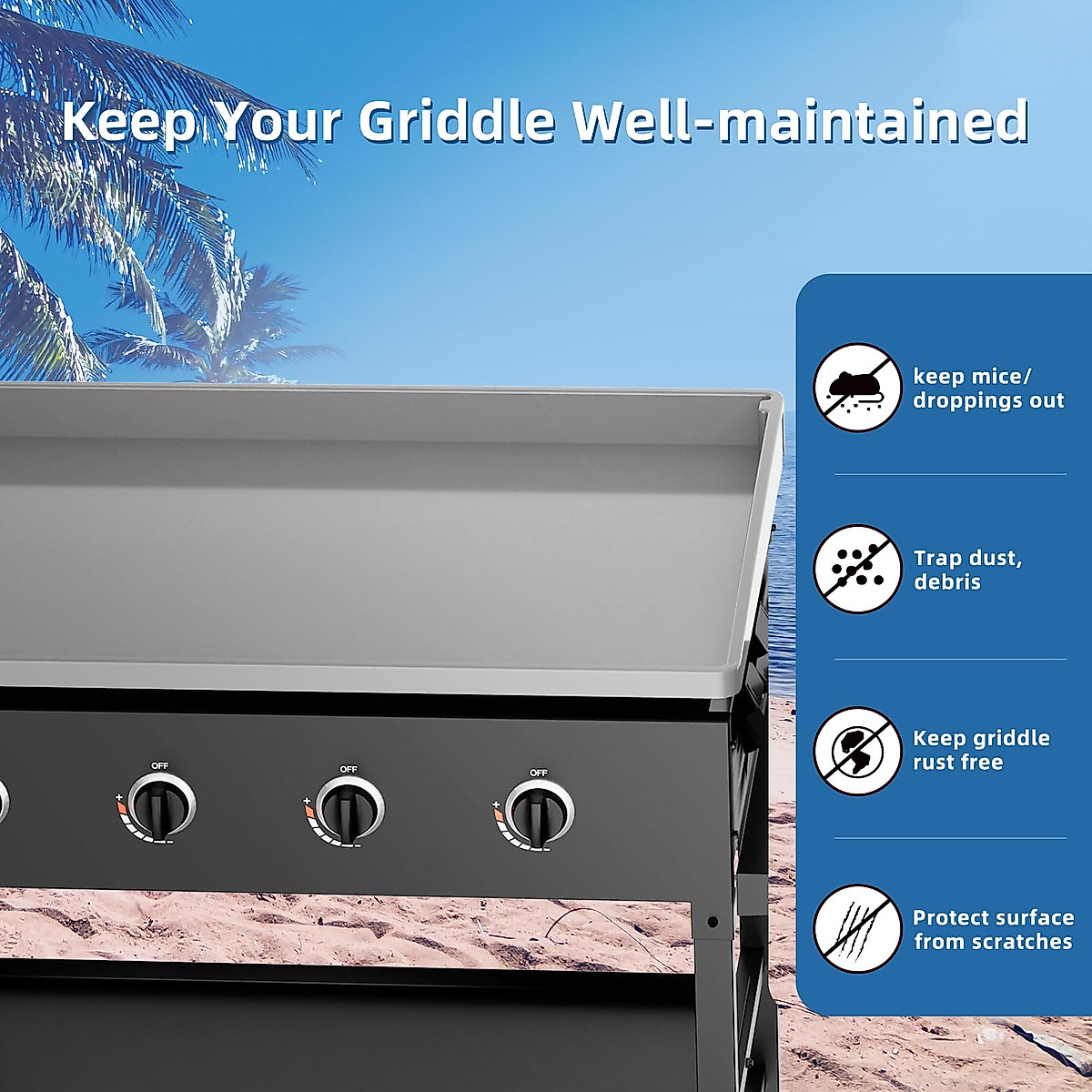 Silicone Griddle Mat for Blackstone 22 inch Tabletop Griddle, Upgraded Full Edge Coverage Griddle Cover, 100% Food Grade Silicone Griddle Cover, Outdoor Griddle Accessories for Blackstone