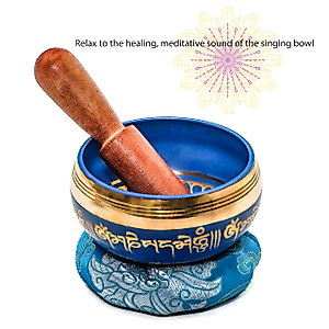 3.7" Tibetan Chakra Singing Bowl Set with Mallet and Carry Bag by Trademark Innovations