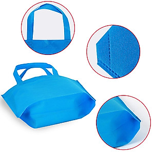 Xiran Reusable Party Tote Bags,Non-Woven Rainbow Bags,For Birthday Favors, Snacks,Toys,16 Piece 13" 8 Colors