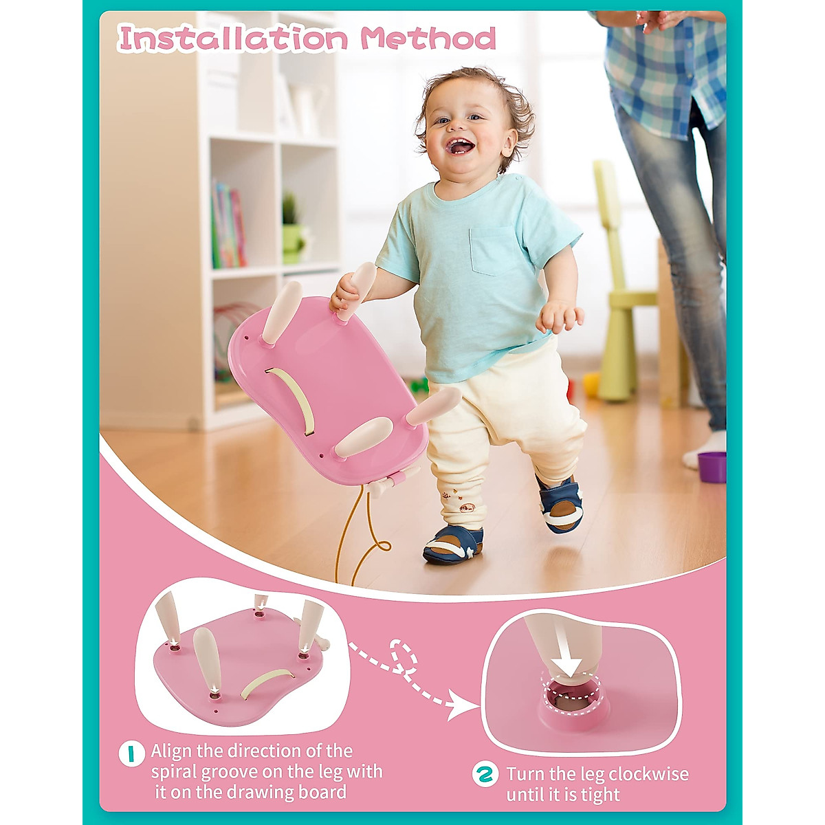 Bopicokok Toys for 1-2 Year Old Girls&Boys Toddler Toys,Magnetic Drawing Board, Educational Learning Toys for 1 2 3 Year Old Girls&Boys Gifts Birthday (Pink)