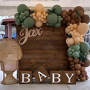 Green and Brown Balloons, 60 PCS Sage Green Gold Brown Latex Balloons Woodland Camo Army Olive Green Dark Brown Coffee Nude Gold Party Balloon for Jungle Safari Woodland Hunting Birthday Decorations