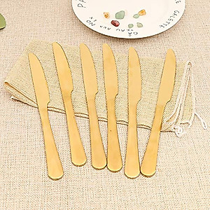Lightahead 24pcs Stainless Steel Flatware Tableware Premier Quality Gold Colored Cutlery Set in attractive GoldenGift box (Golden)