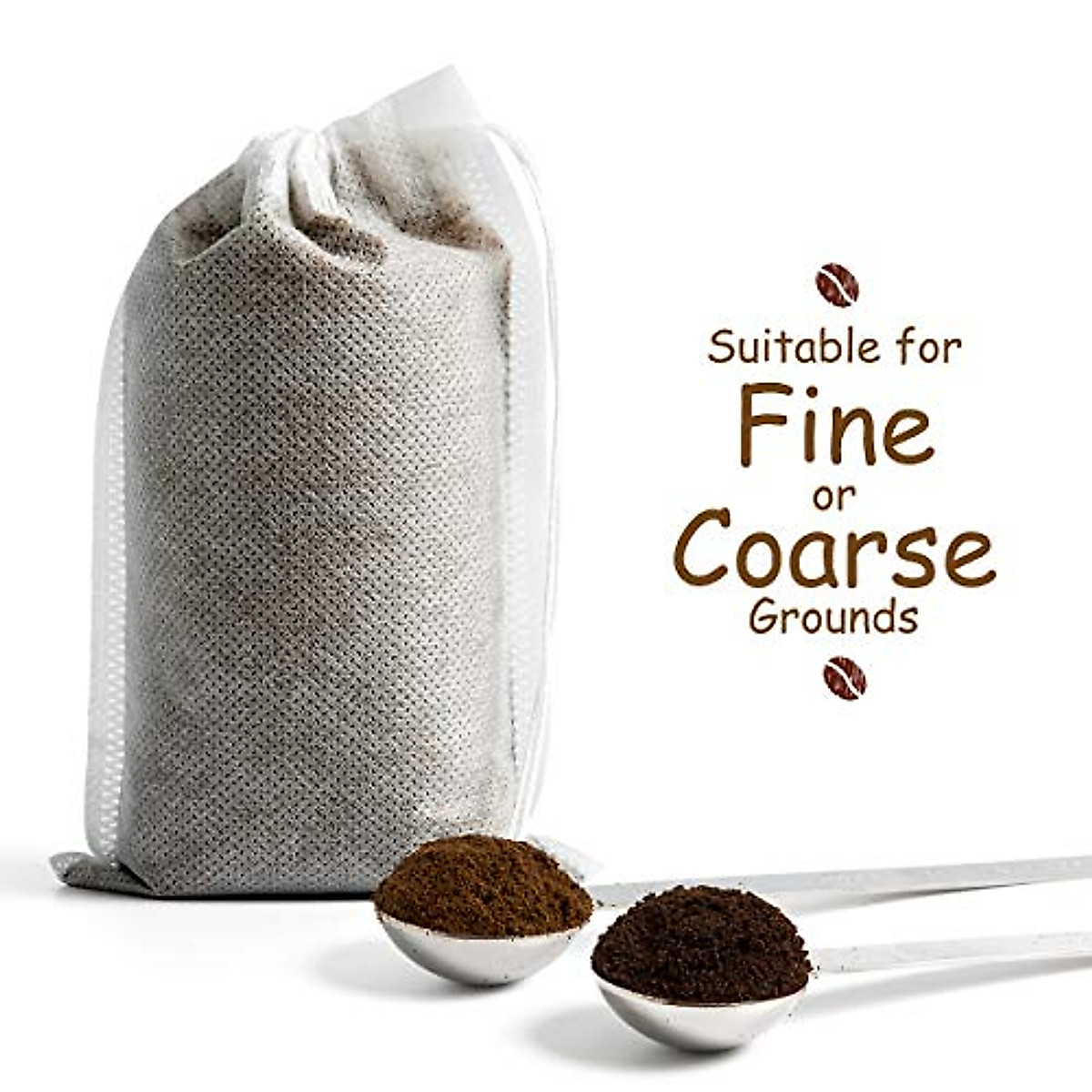 No Mess Cold Brew Coffee Filters - 100 Count Disposable Fine Mesh Brewing Bags for Concentrate/Iced Coffee Maker, French/Cold Press Kit, Hot Tea in Mason Jar or Pitcher, 4 x 6 Inches