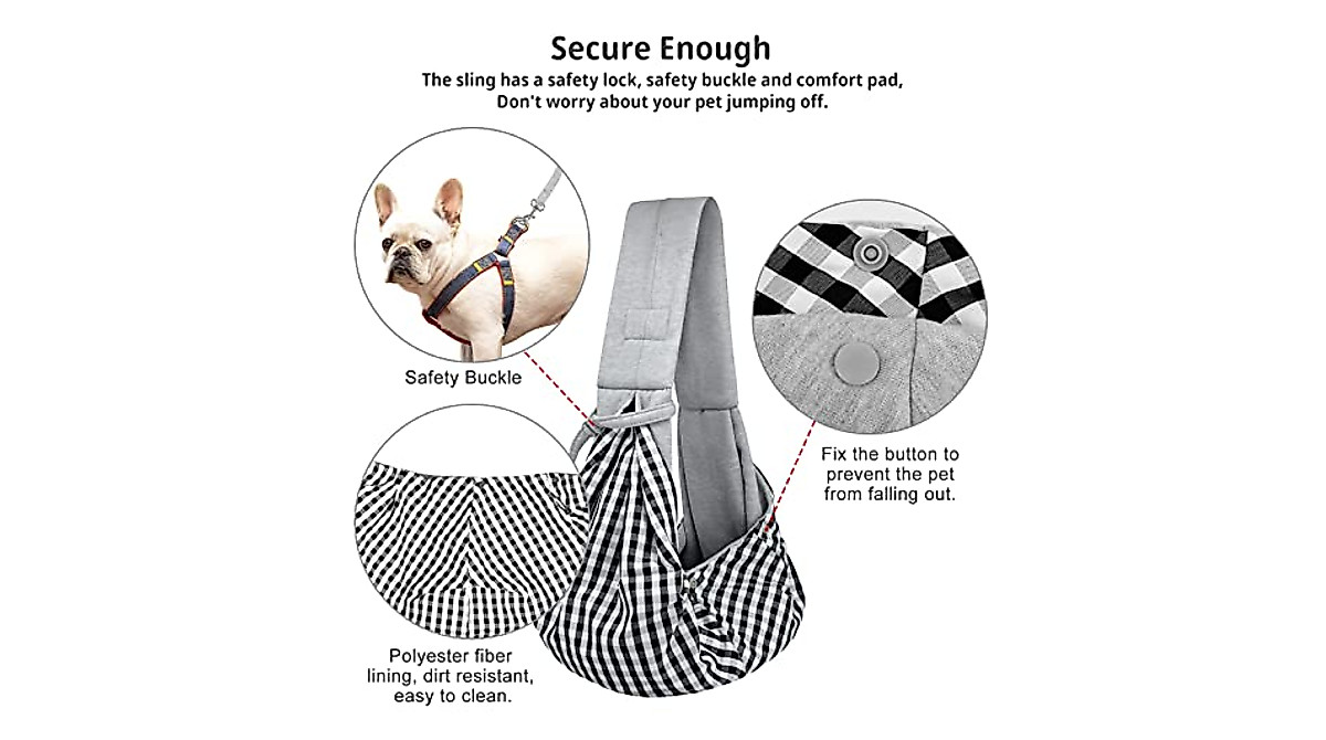 Cuby Dog and Cat Sling Carrier – Hands Free Reversible Pet Papoose Bag ...