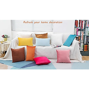 Mercijzyasang 4PCS Velvet Throw Pillow Covers 18x18 Decorative Solid Velvet Soft Square Pillow Cover Couch Pillow Case Pillowcase for Sofa Patio Cushions Living Room Bed Bedding, Orange mix4