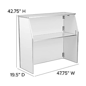 Flash Furniture Amara 4' White Laminate Foldable Bar - Portable Event Bar