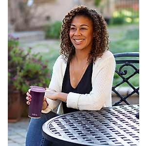 MIRA 12 oz Coffee Travel Mug - Stainless Steel Insulated Tumbler with Leak-Proof Lid - Hot & Cold Cup - Iris