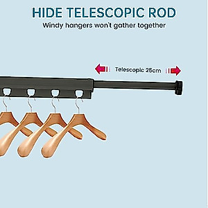 AEVXKHI Retractable Clothes Drying Rack Wall Mounted Clothes Hanger Rack Space Saver Wall Laundry Drying Rack Rustproof Collapsible Clothes Rack for Balcony Patio (2-fold)