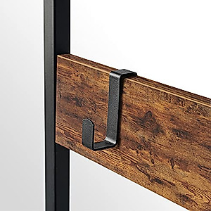 CubiCubi Small Computer Desk 40" Home Office Desk with Storage Table, Modern Writing Style PC Table with Mobile Phone Bracket and Hooks, Rustic Brown
