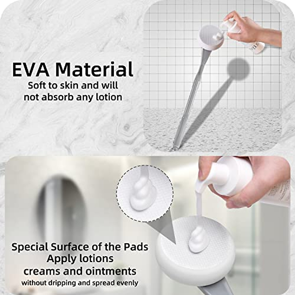 Lotion Applicator for Back, 20.5” Back Lotion Applicator, Back Lotion Applicators for Your Back, Easy Reach and Washable, Back Self Tanner Applicator