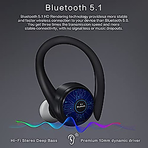 Bluetooth T26 True Wireless Earphones Auto Pairing Bluetooth 5.1 Headphones,Wireless Ear-Hook Running Sports Headphones,Compatible with iOS&Android Devices