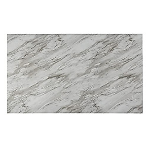 Melpomene Premium 7-Piece Dining Table Set with One 70" L Faux Marble Dining Rectangular Table and 6 Upholstered-Seat Chairs for 6, for Dining Room and Living Room Furniture (Gray)