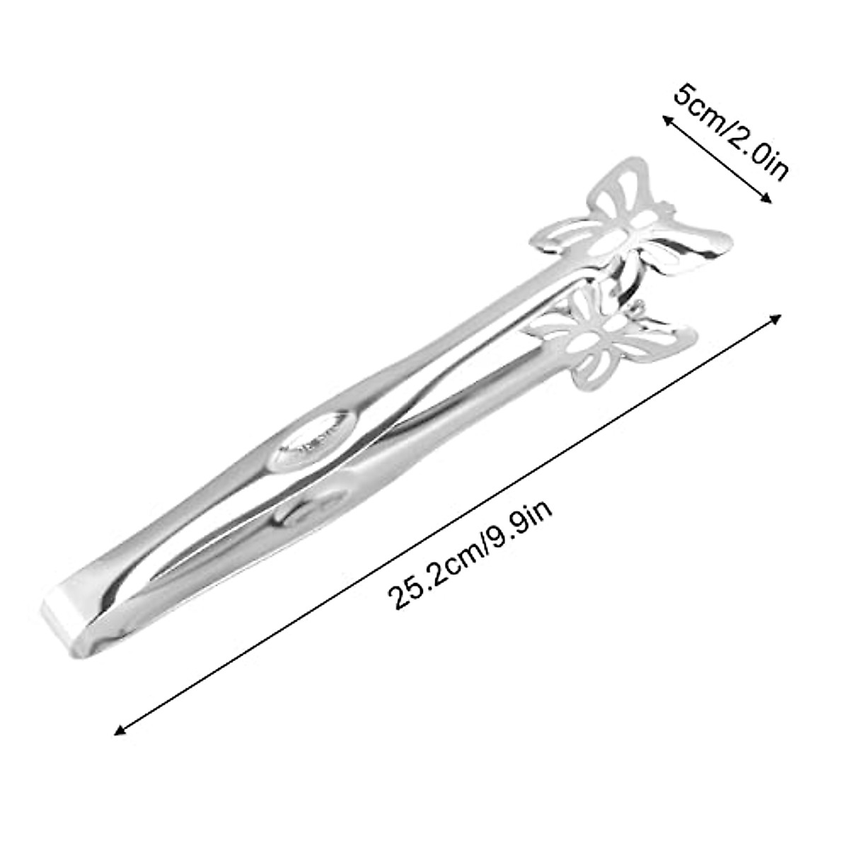 UPQRSG Stainless Steel Kitchen Tongs, Serving Tongs for Cooking, Cateloop Chef Food Salad BBQ Serving Utensils, Small Kitchen/Appetizers Tongs for Coffee, Tea Party[Butterflies Clip Silver]