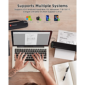 Phomemo Portable Printer - Portable Printer Wireless for Travel Compatible with iOS and Android & Laptop, Mini Bluetooth Mobile Printer, Thermal Printer with 1 Case & 100 Sheets Thermal Papers