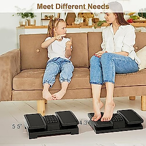 Auslar Foot Rest, Adjustable Ergonomic Foot Rest for Under Desk at Work with Massage Texture and Roller, 20 Degree Tilt Angle Adjustment Foot Stool for Office, Home