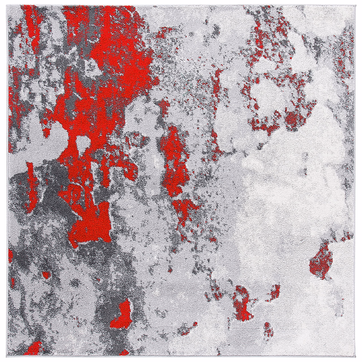 SAFAVIEH Adirondack Collection 10' Square Red / Grey ADR134Q Modern Abstract Non-Shedding Living Room Bedroom Dining Home Office Area Rug