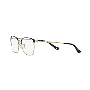 Coach HC5135 Prescription Eyewear Frames, Black/Light Gold/Clear Blue Light Filtering, 55 mm