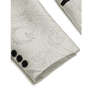 COOFANDY Men's Tuxedo Jacket Wedding Blazer One Button Dress Suit for Dinner,Prom,Party White