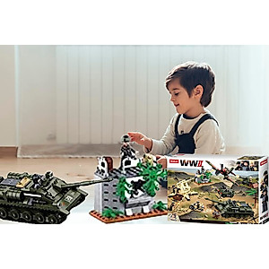 SlubanKids Creative Building Blocks Set | Imaginative Indoor Games Toys for Kids | Army Building Blocks WWII Series (WWII Battle of Kursk) 998 Pc