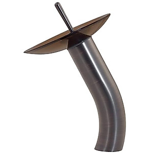 Novatto GF-001ORB-T Falls Single Lever Waterfall Vessel Faucet, Oil Rubbed Bronze/Tea Glass