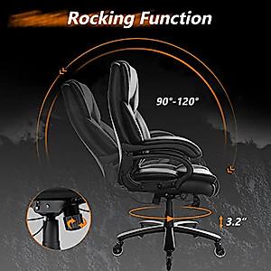 Waleaf Home Office Chair 500lb, Executive Desk Chair with High Back,Heavy Duty Task Computer Chair with Tilt Lock.Ergonomic Adjustable Swivel Chair with Wide Seat