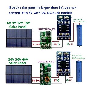 Fafeicy Solar Module,1A 4.4-6.5V Input 4.2V Output LiPo Li-ion Lithium Battery Charger MPPT Solar Controller Module(Without Pin), Module