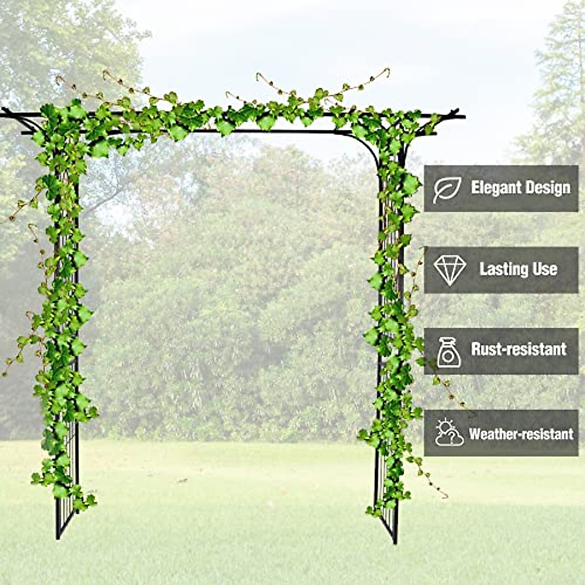 Stonehomy Metal Garden Arch for Climbing Plants, Heavy Duty Metal Garden Arbor for Outdoor Garden Wedding Ceremony, Party and Backyard, 7 Feet