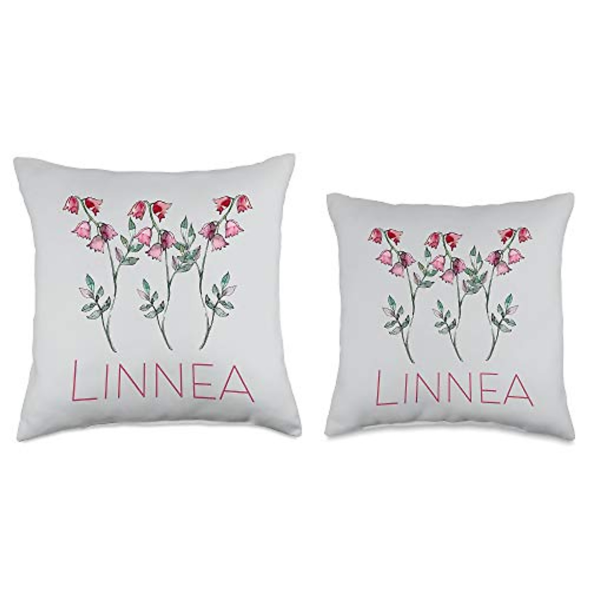 Nordic Emporium Linnea Twinflower Wildflower Wild Pink Flowers Throw Pillow, 16x16, Multicolor