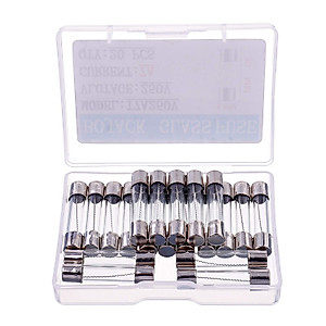 BOJACK T2AL250V 6x30 mm 2 A 250 V Slow Blow Fuses 2 amp 250 Volt 0.24 x 1.18 Inch Glass Tube Time-delay Fuses (Pack of 20)