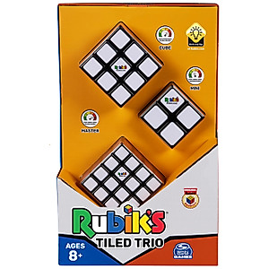 Rubik’s Solve The Cube, 4-Pack Bundle Edge 2x2 Mini 3x3 Original 4x4 Master Brain Tease Toy Gift Set, for Adults & Kids Ages 8 and up Amazon Exclusive