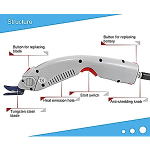 WBT-1 Electric Scissors for Cutting Fabric Cordless Electric Fabric Scissors Cloth Cutter with 2 Blades (1 Battery)