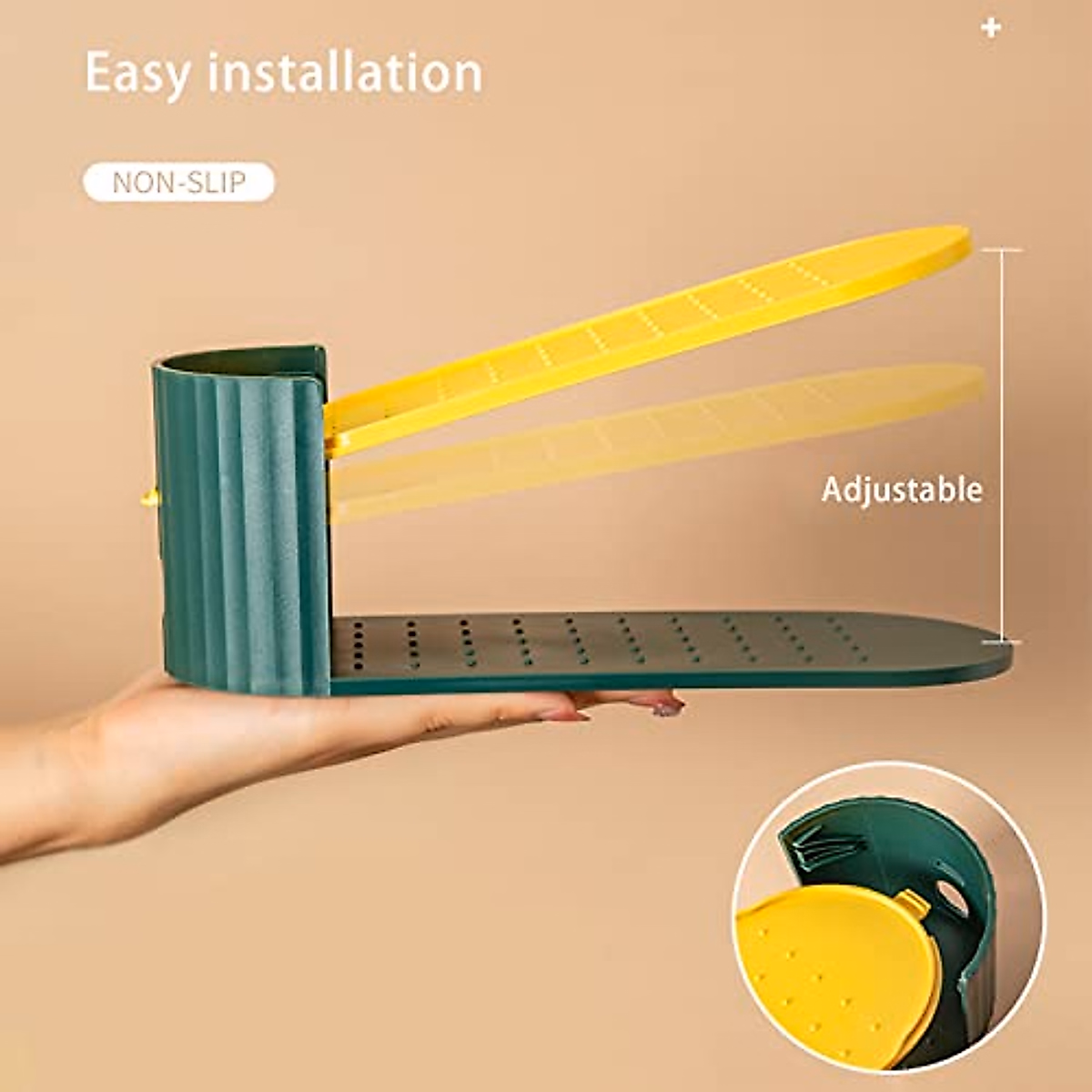 Shoe Racks ZXK Shoe Slots Organizer Adjustable Shoe Stacker Space Saver Double Layer Holder for Closet Organization (15-Pack)